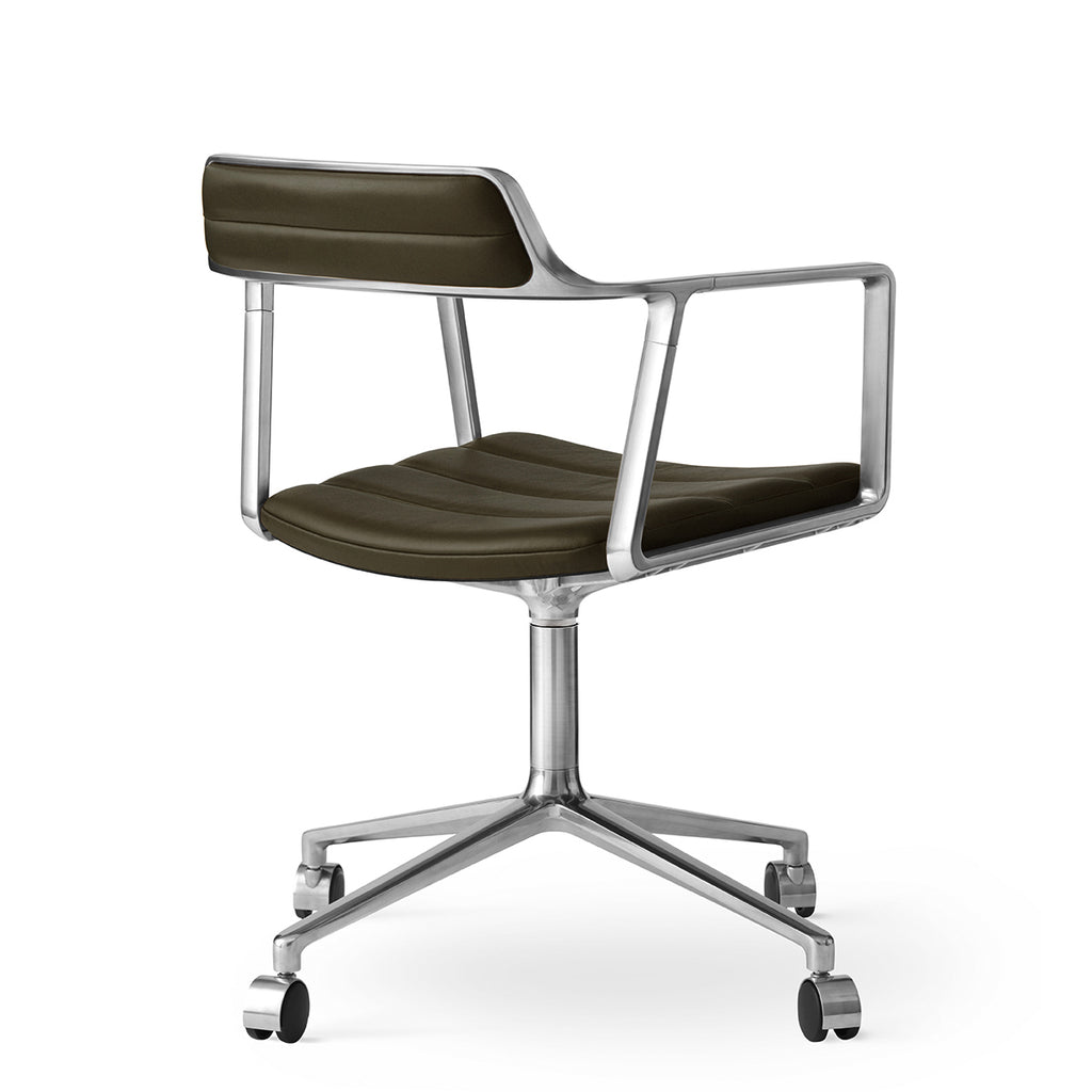 Vipp 452 Swivel Chair - Castors - Læder | Trendbazaar.dk